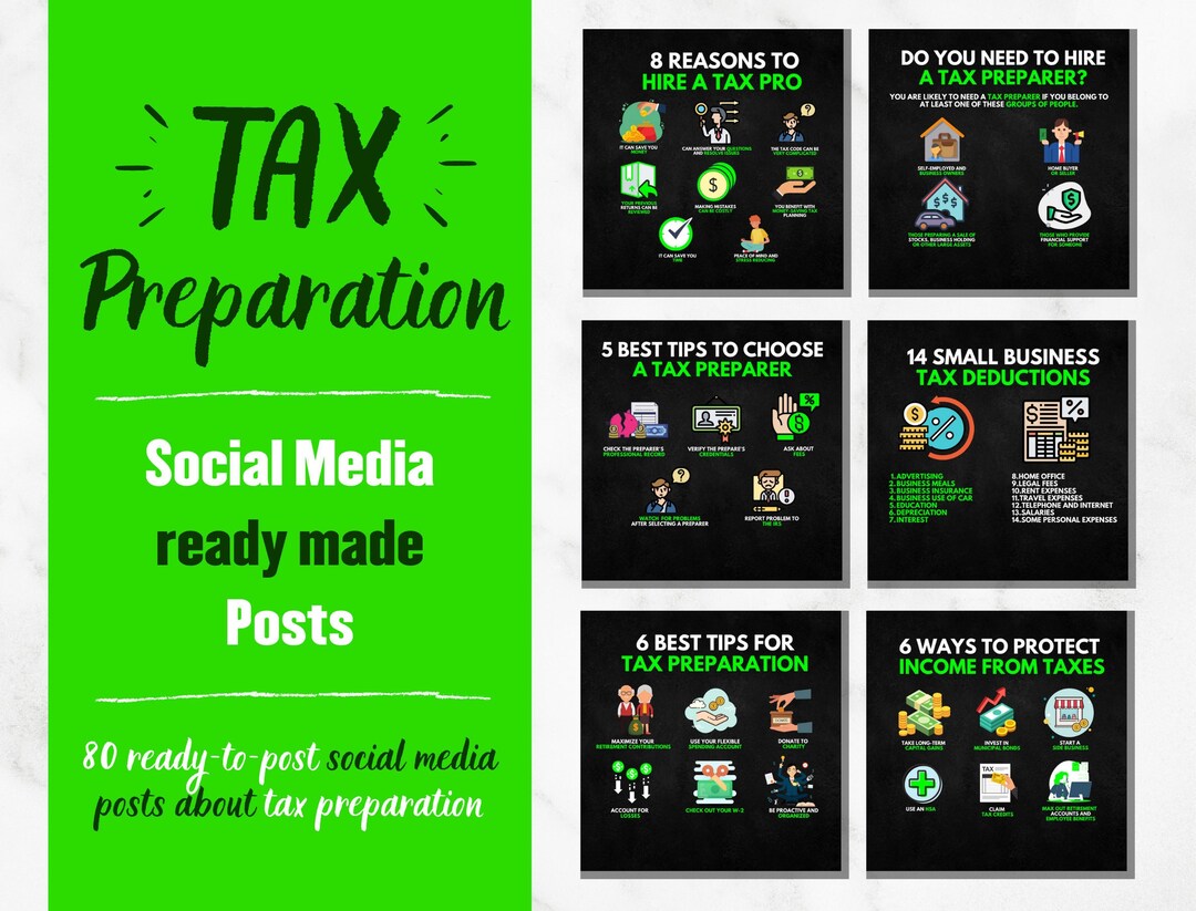 80 Tax Preparation Infographics Instagram Tax Preparation - Etsy