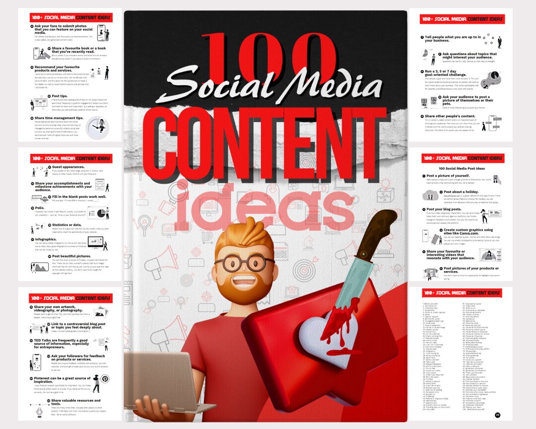 Social Media Content Ideas, Social Media Planner, Content Marketing ...
