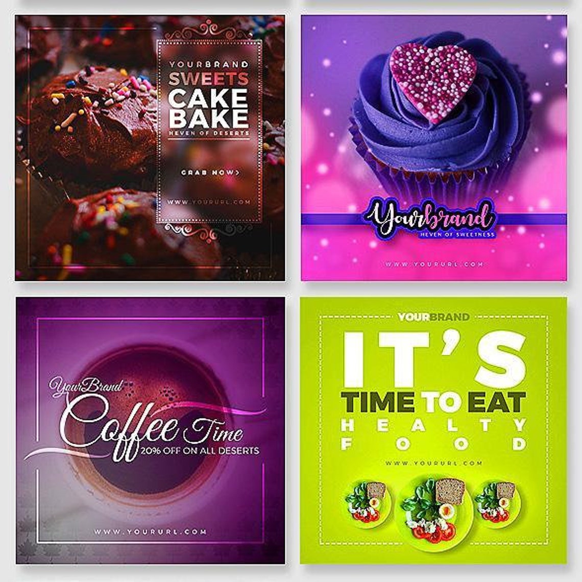 50 Food Instagram Banners Restaurant Template FOOD INSTAGRAM - Etsy