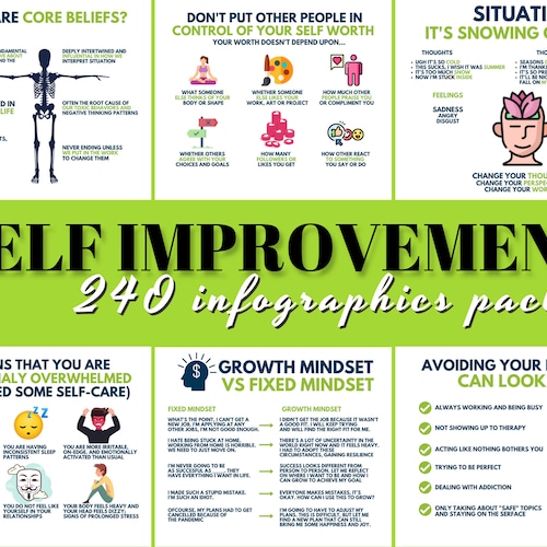 240 Self Care Tips Mental Health Infographics Self Help - Etsy