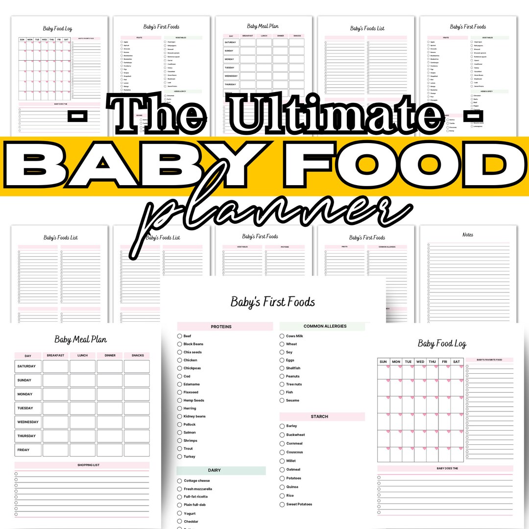 Baby Food Checklist Printable | First Foods Baby | Baby Food Tracker ...