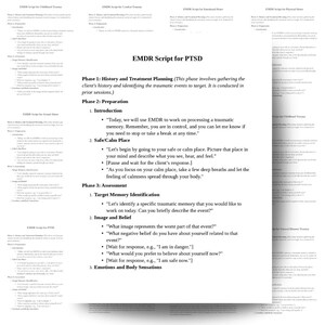 Emdr Scripts, Emdr Cheat Sheet, Emdr Cognitions, Emdr Protocols, Trauma ...