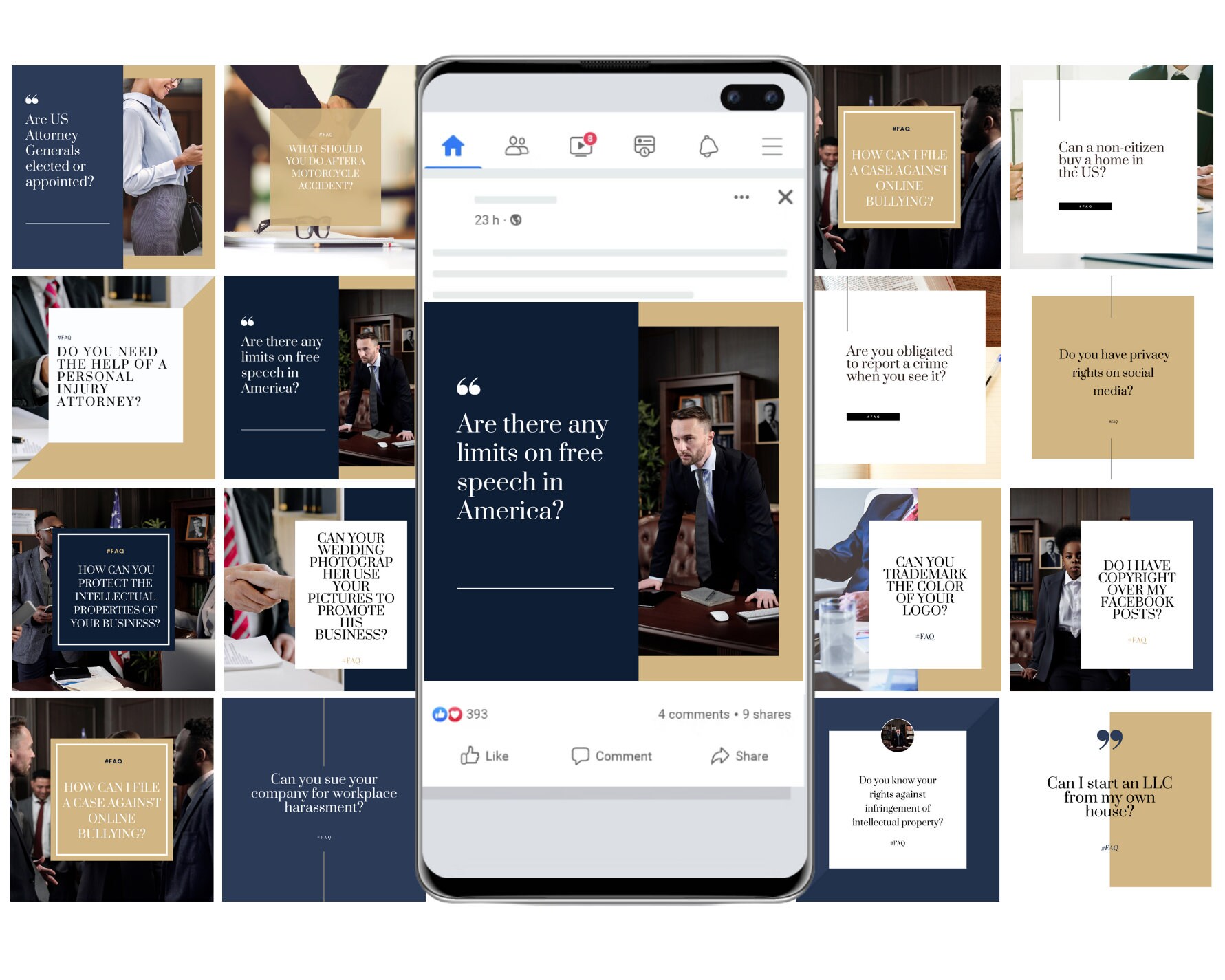 Law Firm Social Media Templates Lawyer Facebook Post - Etsy