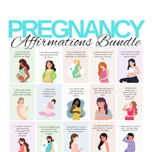 Pregnancy Affirmations Cards, Pregnancy Stickers, Pregnancy Journey ...
