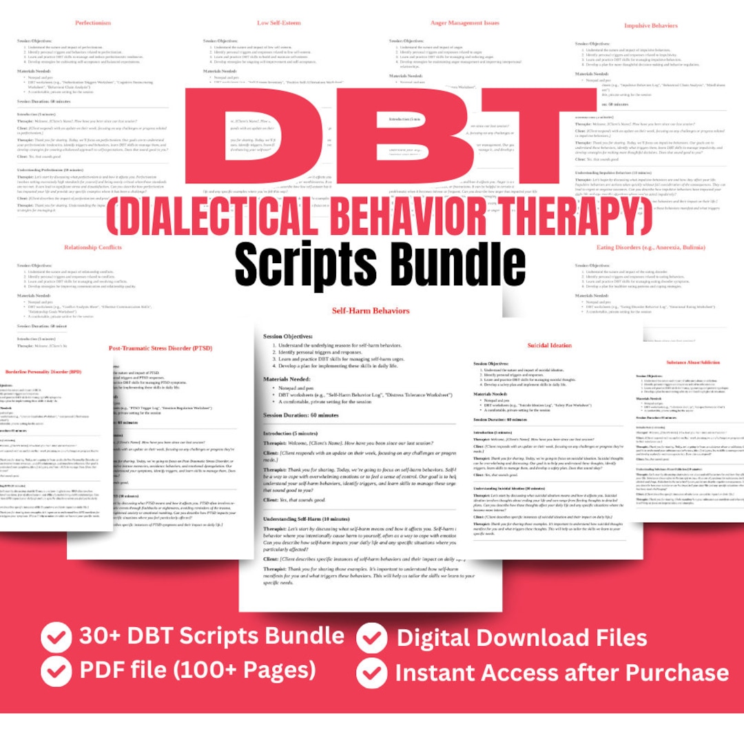 Dialectical Behavior Therapy Session, Dbt Therapy Scripts, Dbt Workbook ...