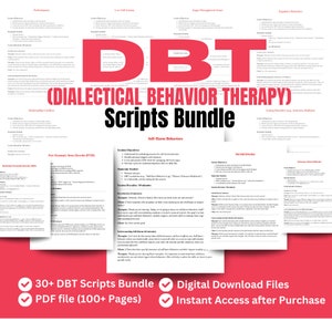 Dialectical Behavior Therapy Interventions, DBT Therapy Session Scripts, Dbt Workbook for Teens ...