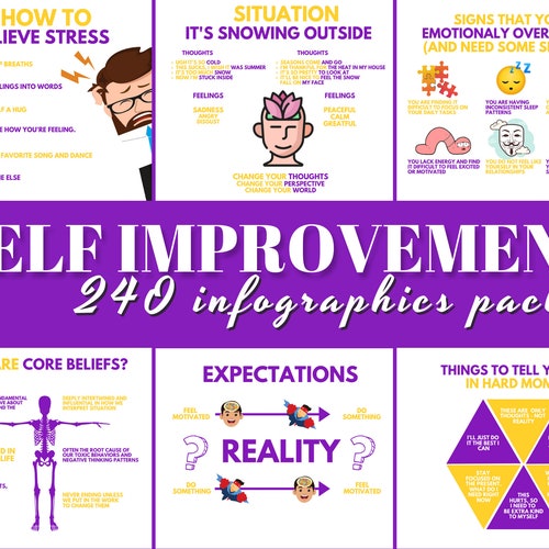 240 Self Care Tips Mental Health Infographics Self Help - Etsy