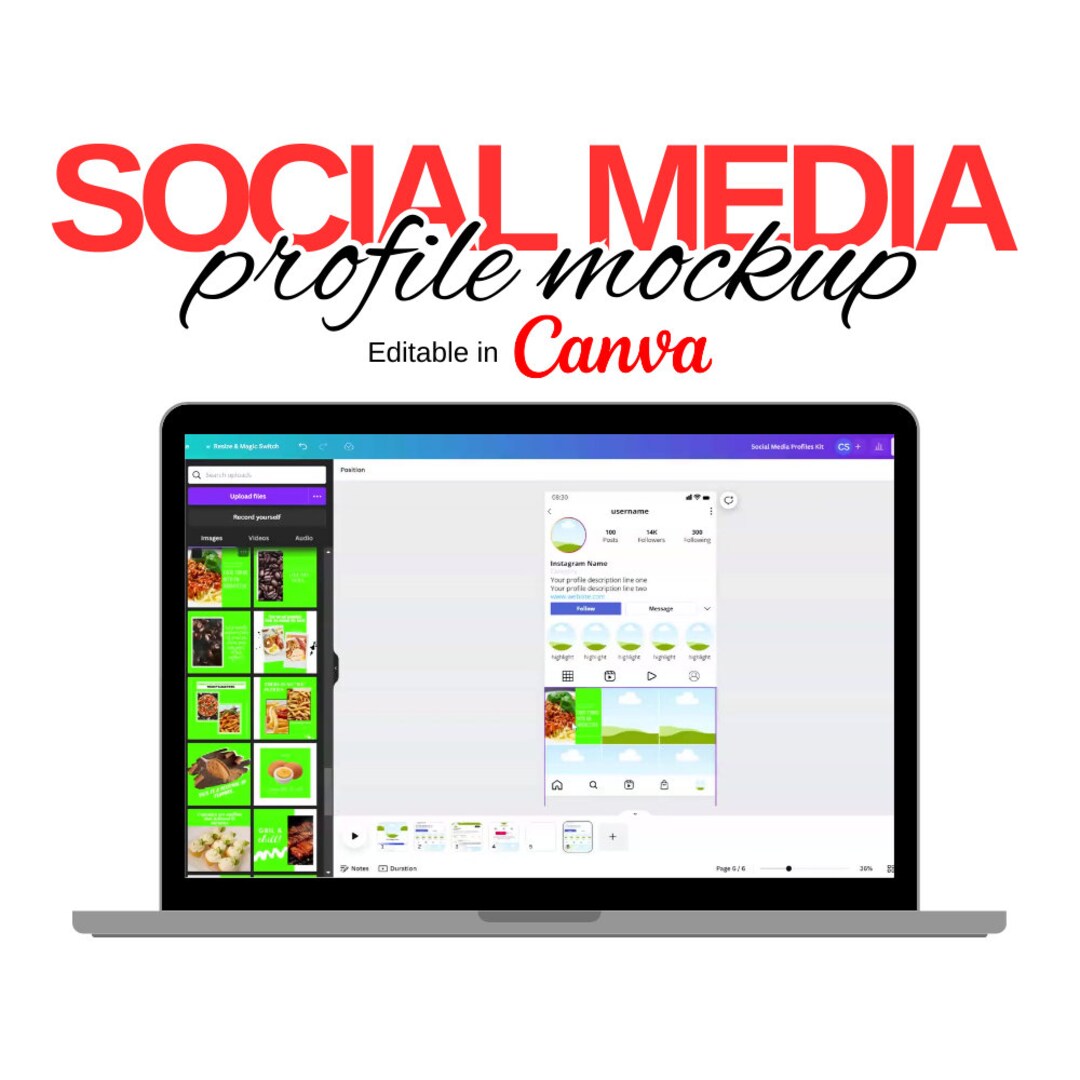 Social Media Mockup Templates, Instagram Profile Mockup, Instagram Mock ...