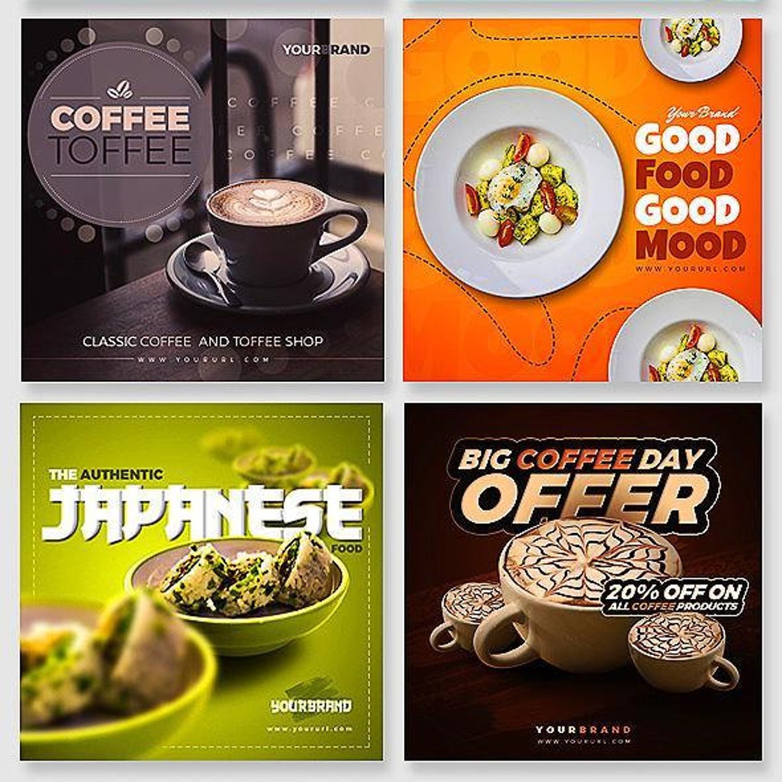 50 Food Instagram Banners Restaurant Template FOOD INSTAGRAM - Etsy