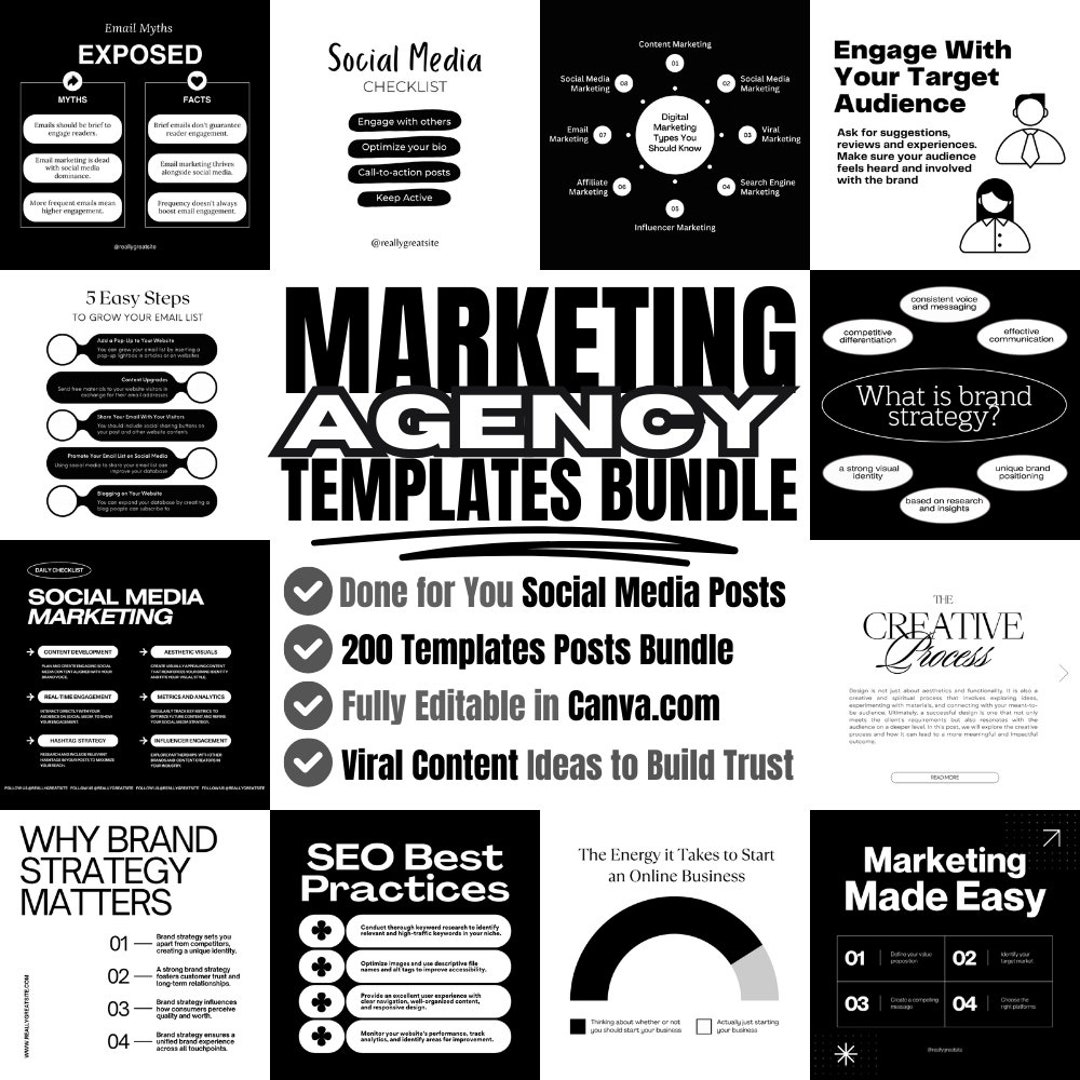 Business Marketing Templates Canva, Digital Marketing Agency Template ...