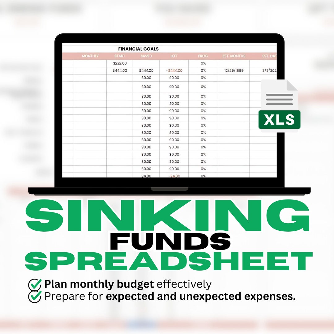 Sinking Funds Tracker for Excel, Sinking Fund Printable, Sinking Fund ...