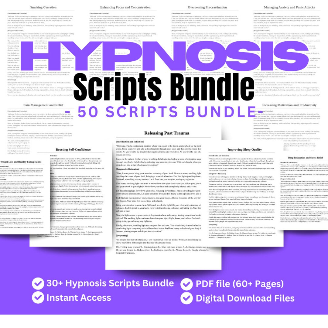 Hypnosis Script Bundle, Guided Meditation Scripts, Hypnotherapy Scripts, Hypnosis Script for ...