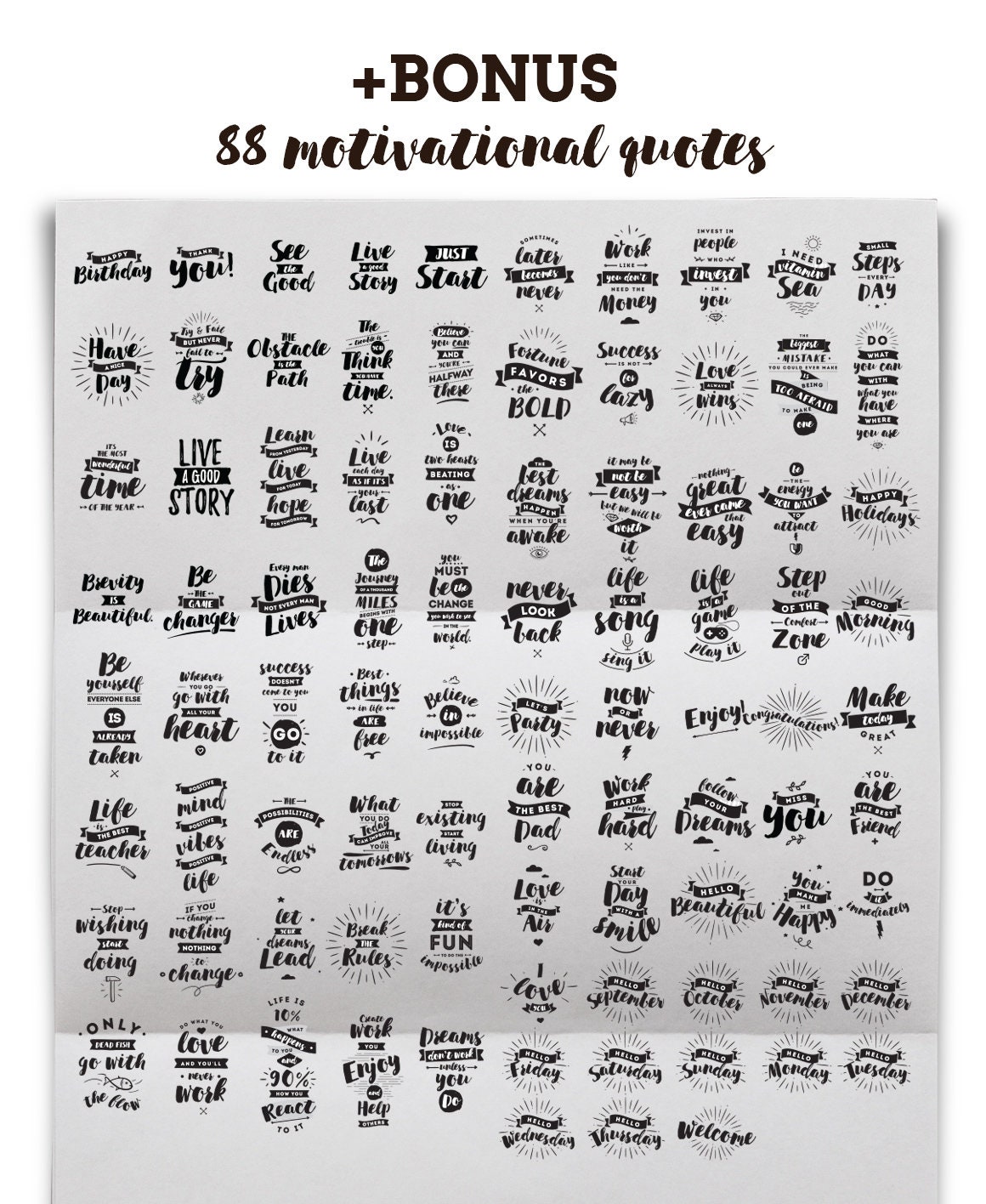 42 positive quotes greeting cards set greeting cards pack | Etsy