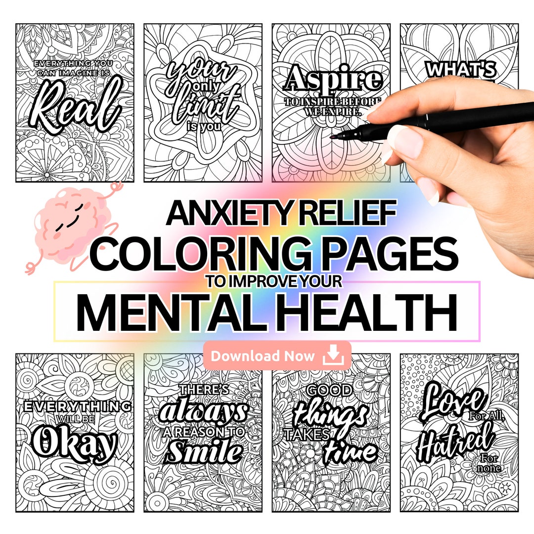 Anxiety Book, Anxiety Worksheet for Adult, Antistress Coloring Book ...
