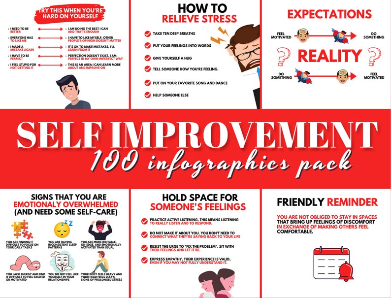 100 Self Help Infographics Success Infographics Self - Etsy