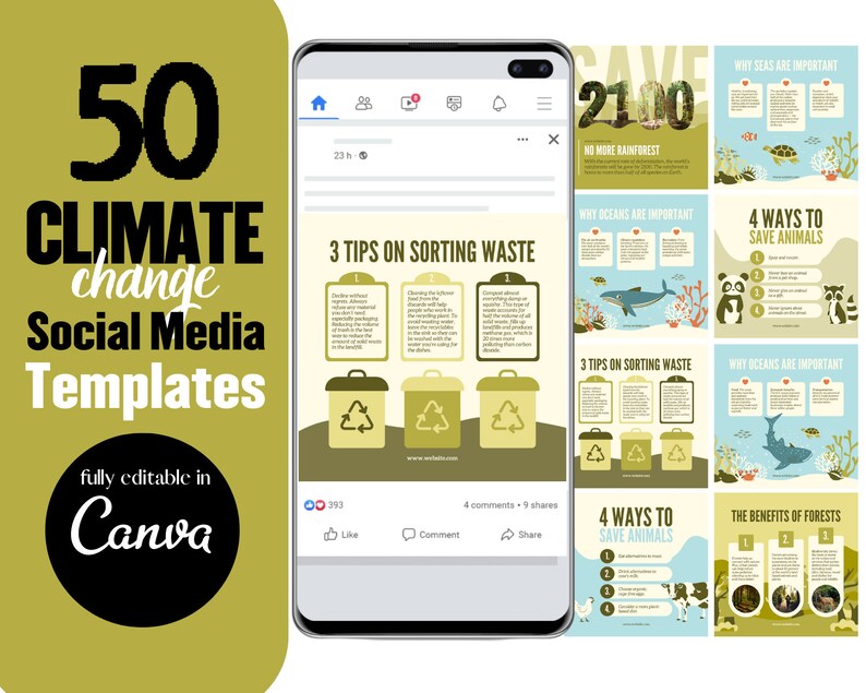 Climate Change Instagram Posts Eco-friendly Instagram - Etsy