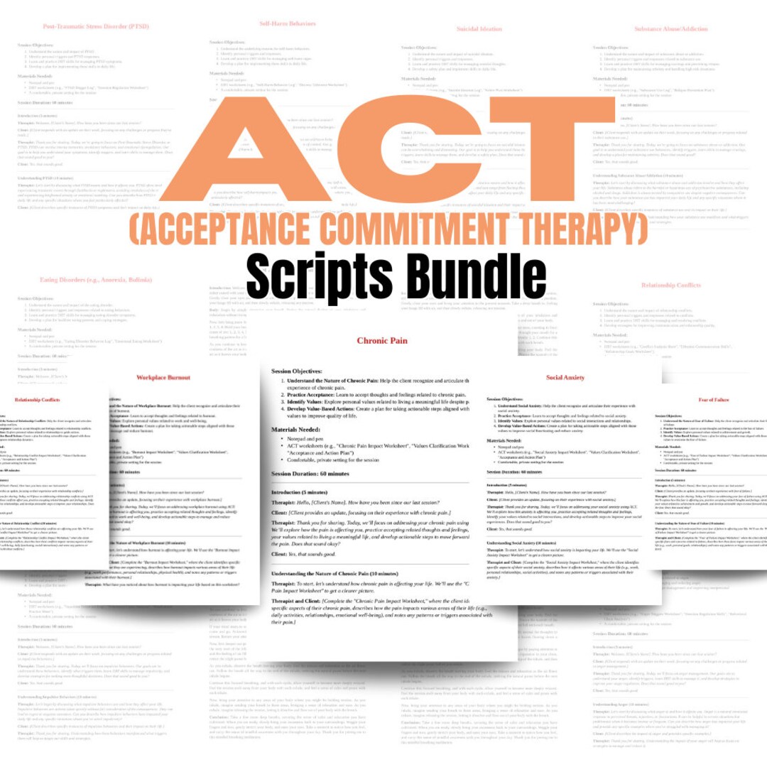 Acceptance Commitment Therapy Scripts, Act Therapy Scripts, Act Therapy ...