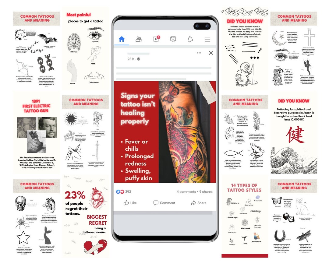 Instagram Templates for Tattoo Artist, Tattoo Artist Branding, Tattoo ...