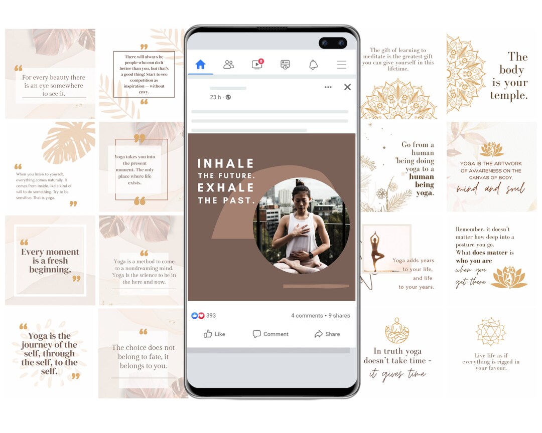Yoga Instagram Templates, Yoga Social Media Templates, Canva Templates ...