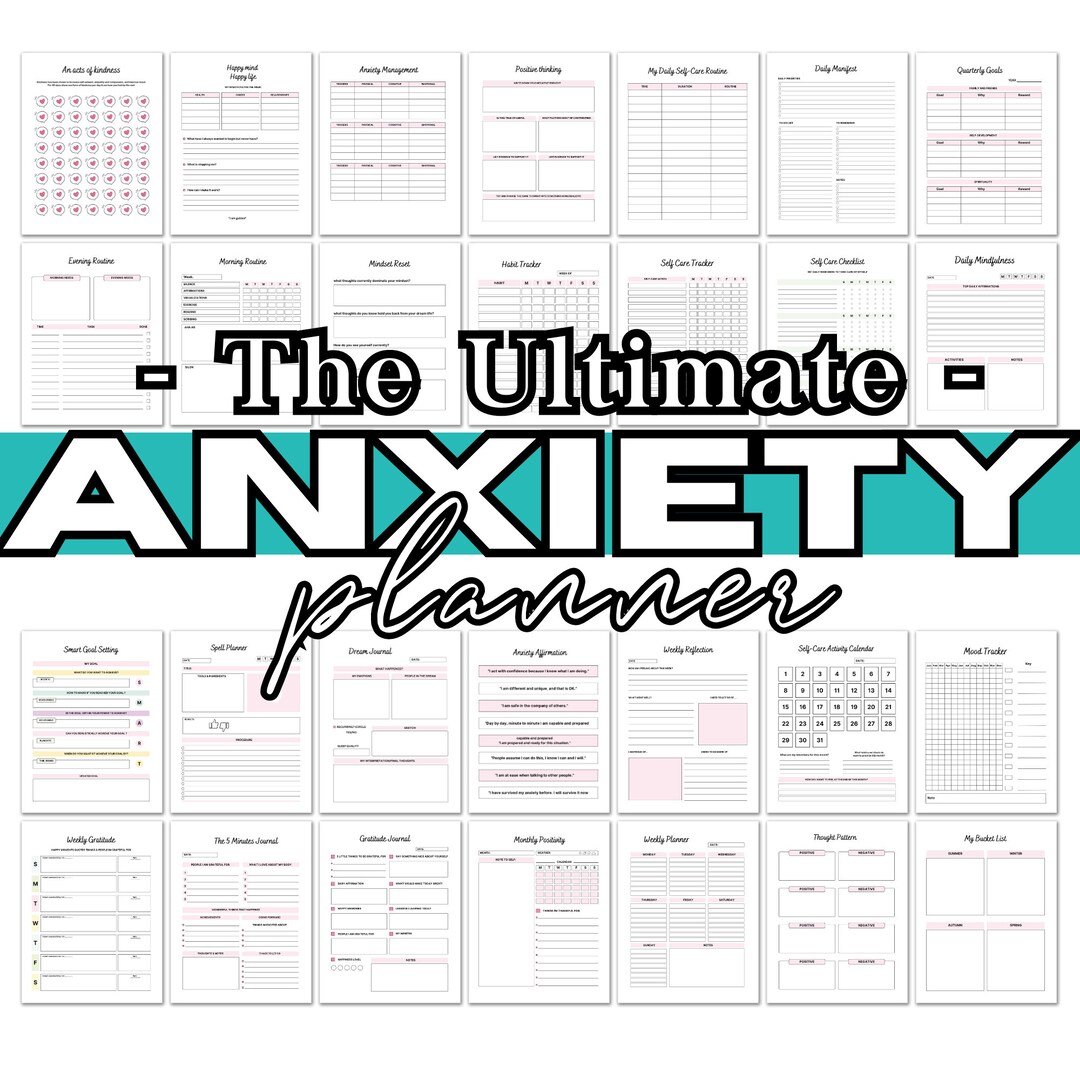 Anxiety Digital Planner, Anxiety Planner Printable, Cbt Anxiety Journal ...