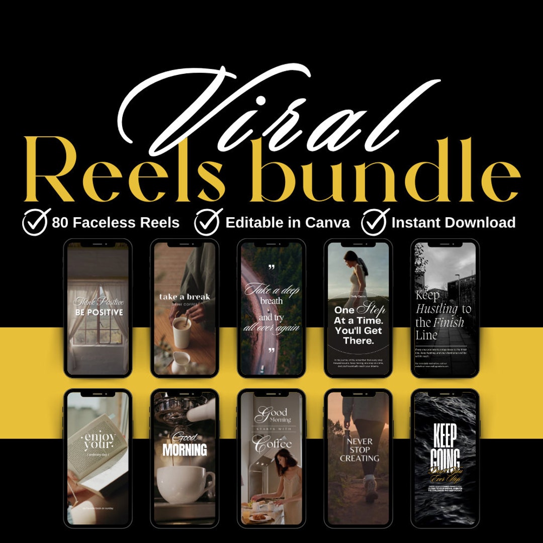 Luxury Reels Cover Template, Instagram Reels Bundle, Motivational Reels ...