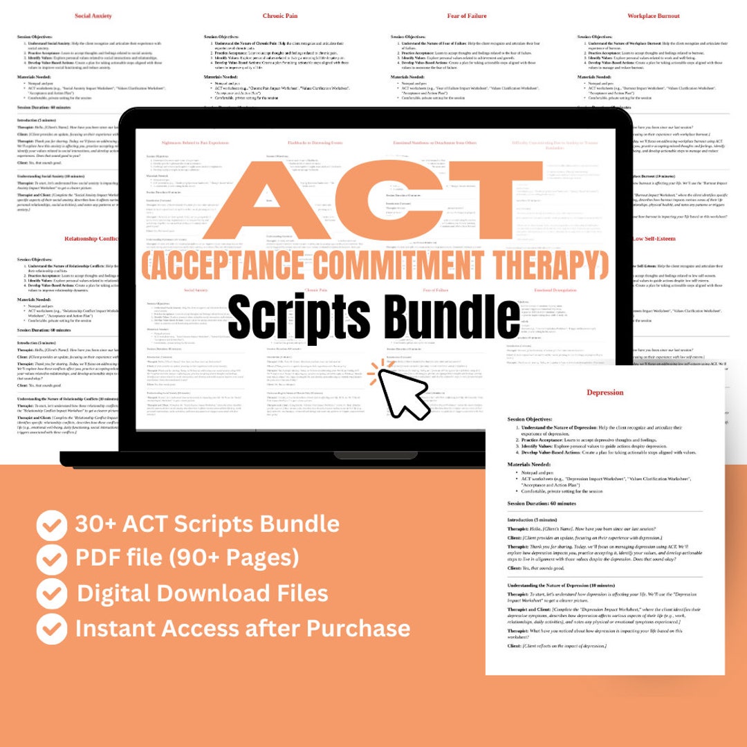 Acceptance and Commitment Therapy Scripts, Act Therapy Questions, Act ...