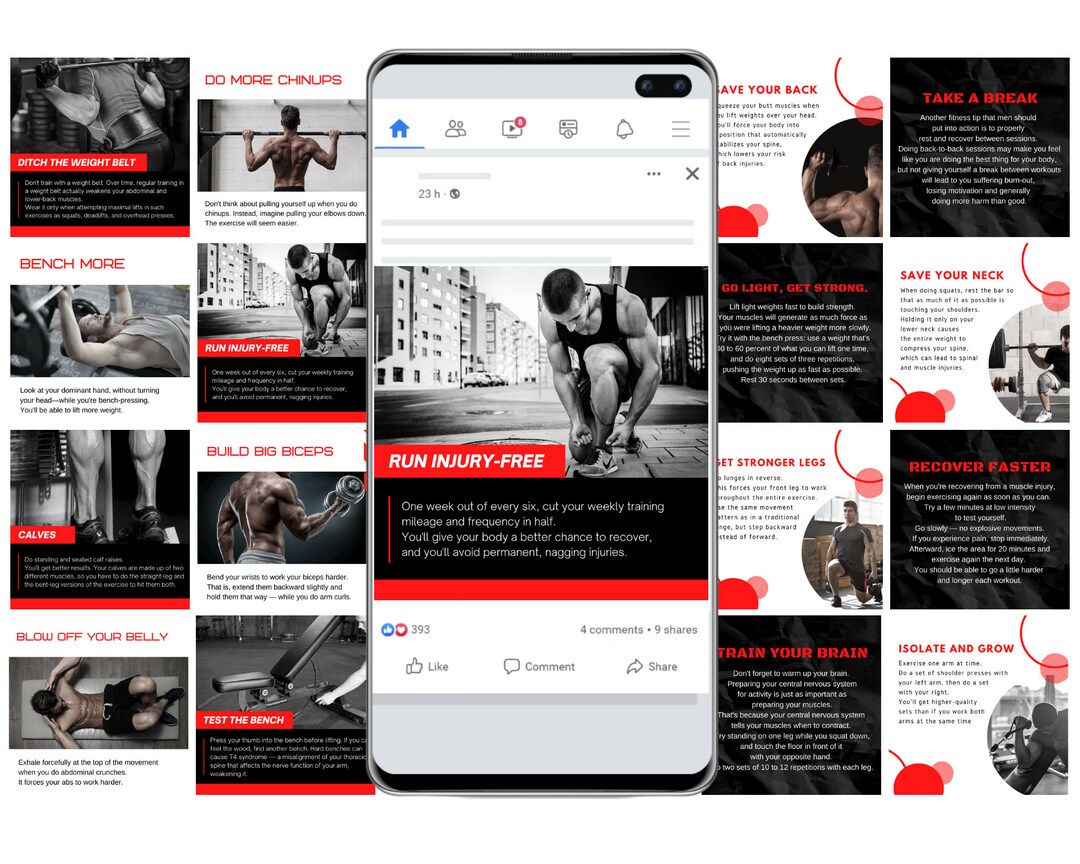 Fitness Instagram Post Template, Canva Fitness Instagram Template ...