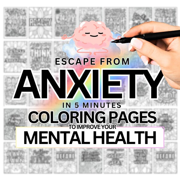 Anxiety Relief Coloring Book - Etsy