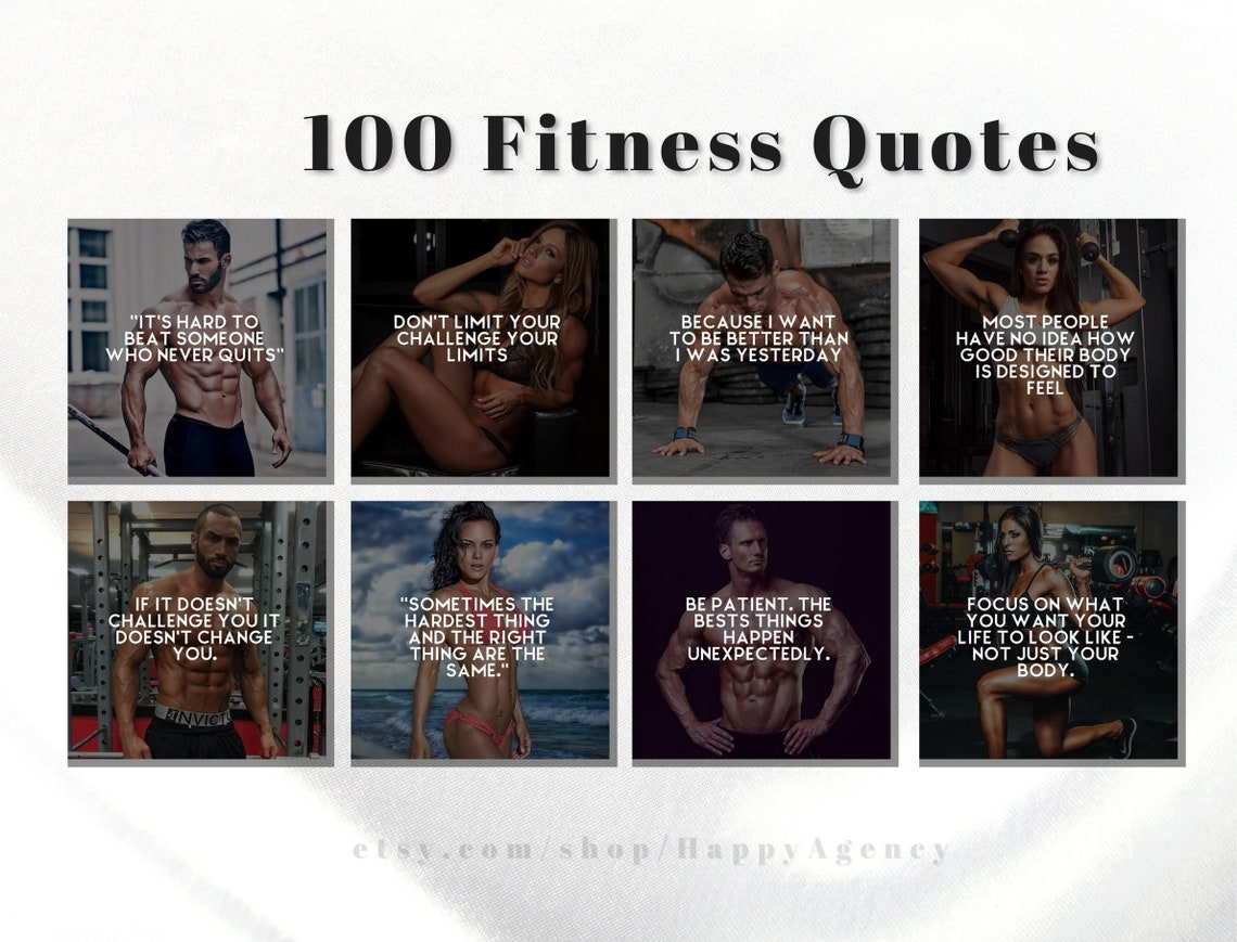 100 Fitness Quotes Gym Quotes Motivational Quotes Fitness | Etsy