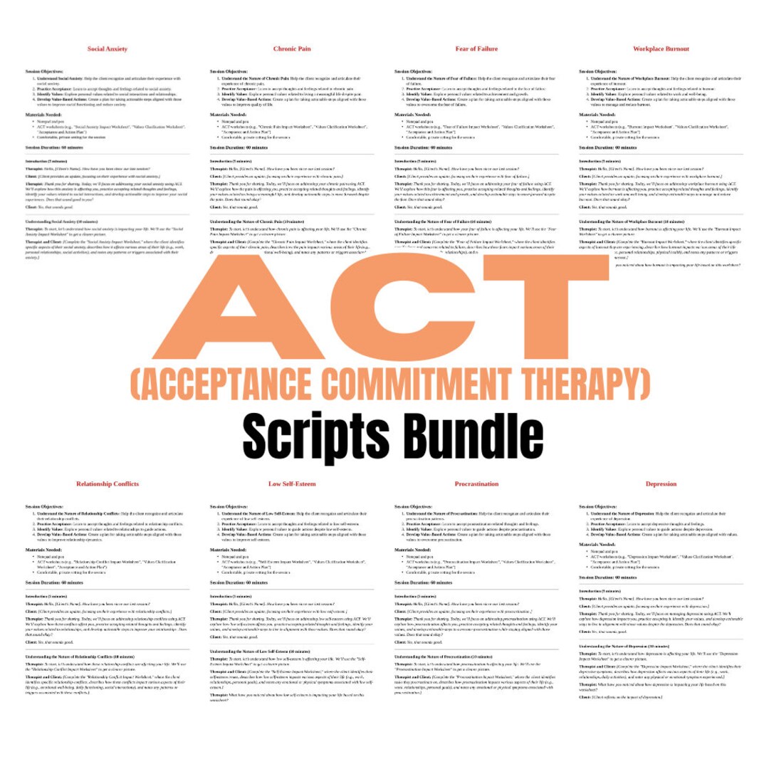 Acceptance Commitment Therapy Scripts, Act Therapy Scripts, Act Therapy ...