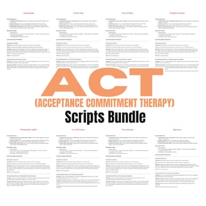 Acceptance and Commitment Therapy Worksheets, Act Therapy Questions ...