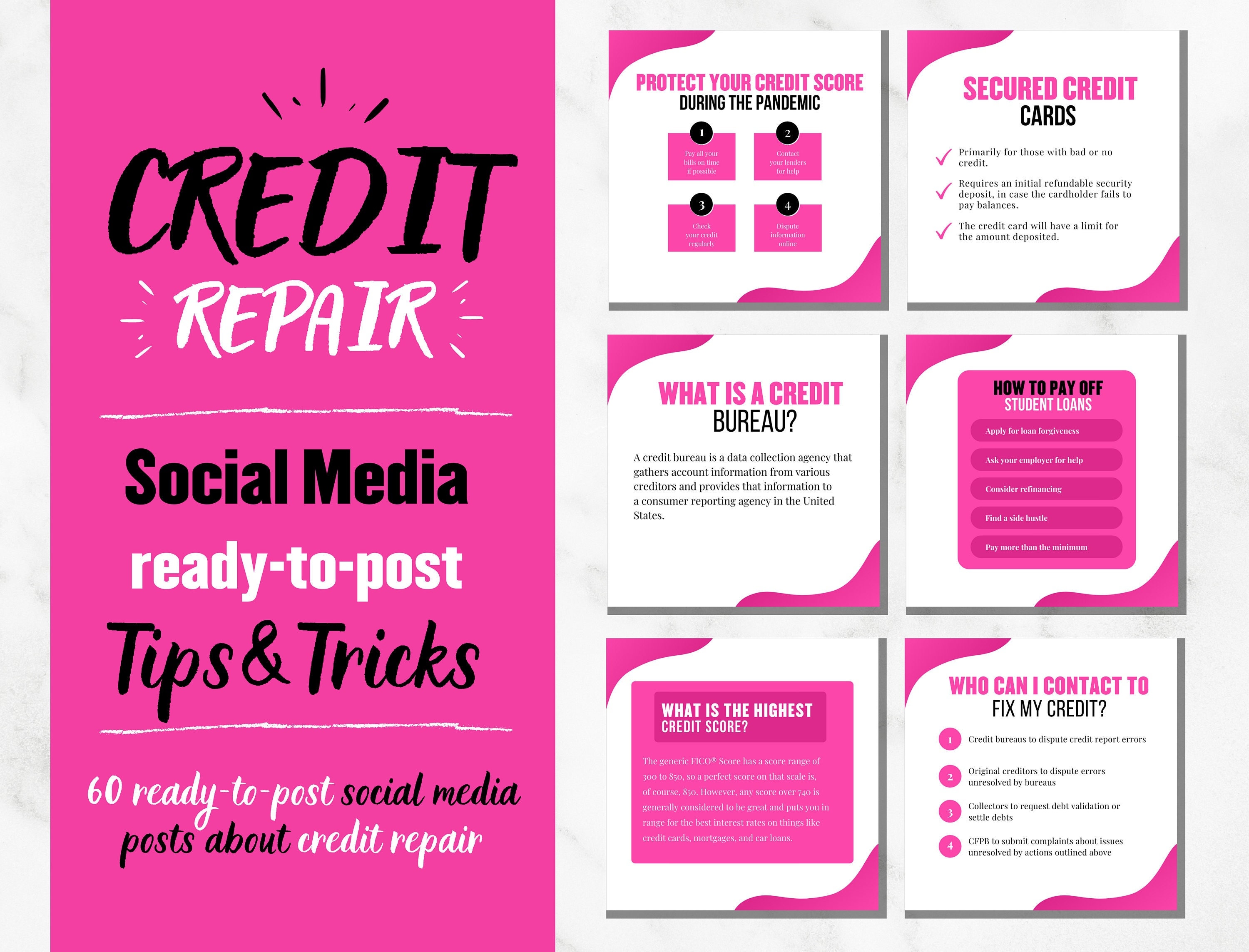 Stationery Paper & Party Supplies Credit Repair Infographics 60 Credit ...