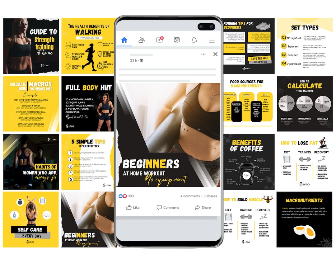 Fitness Trainer Instagram, Personal Trainer Instagram Template, Gym ...
