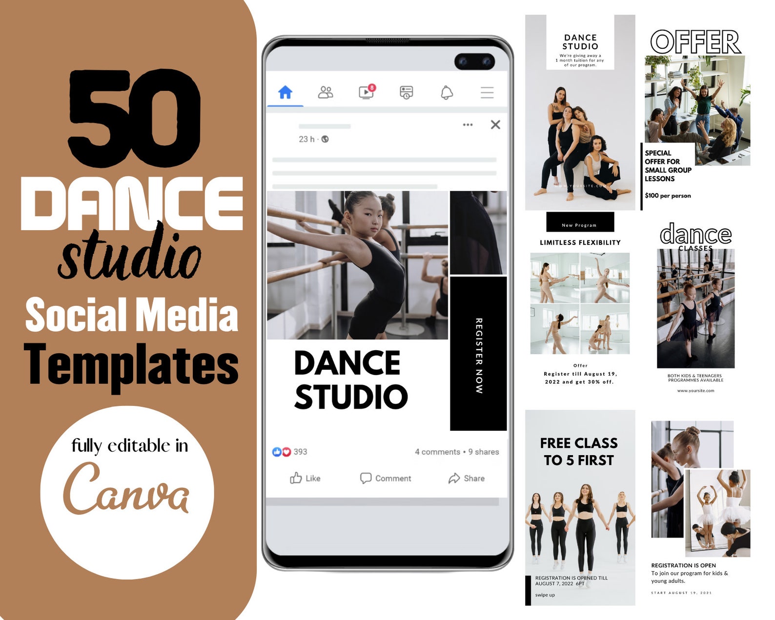 Dance Studio Templates for Social Media, Dance Teacher Social Media ...