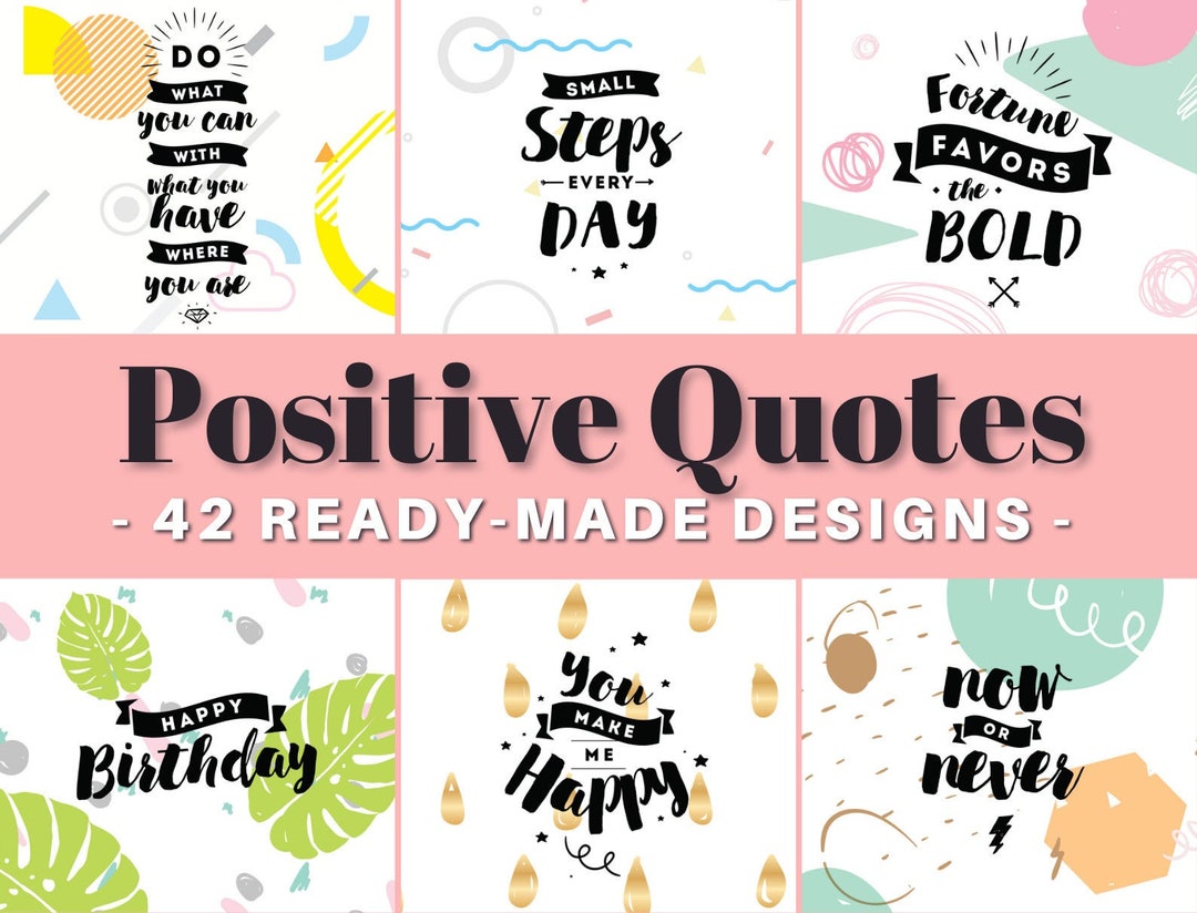 42 Positive Quotes, Greeting Cards Set, Greeting Cards Pack, Greeting ...