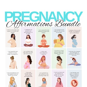 Pregnancy Affirmations Cards, Pregnancy Stickers, Pregnancy Journey ...