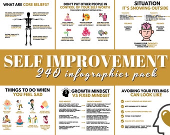 240 Self Care Tips Mental Health Infographics Self Help | Etsy