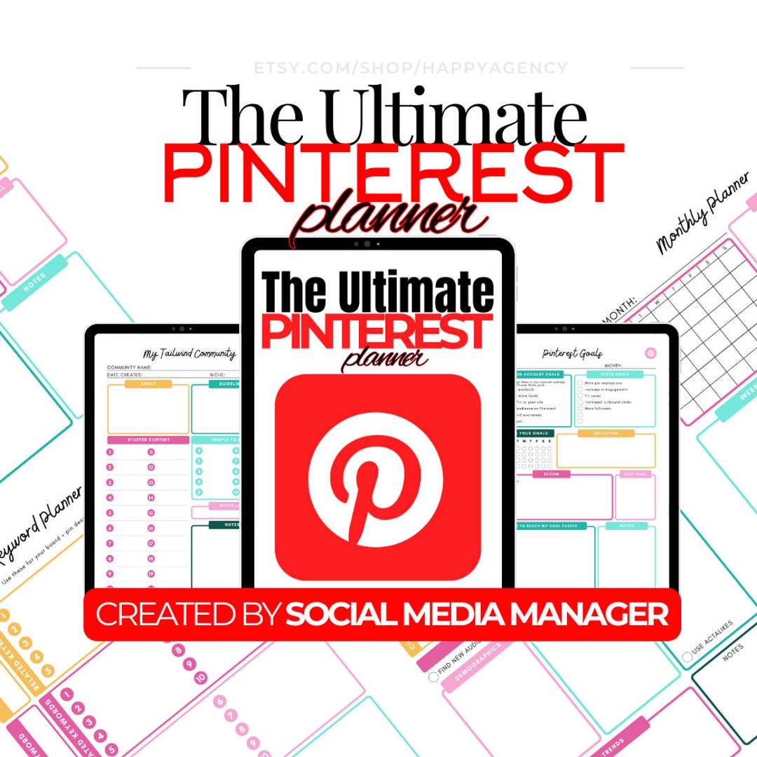 Pinterest Planner, Pinterest Tracker, Pinterest Template, Pinterest ...