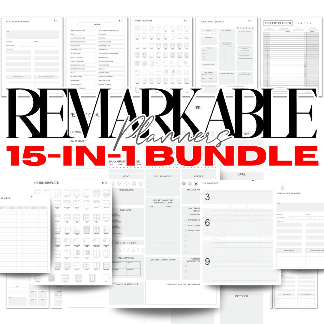 Remarkable Paper Pro Planner, PREMIUM Remarkable Pro Template ...