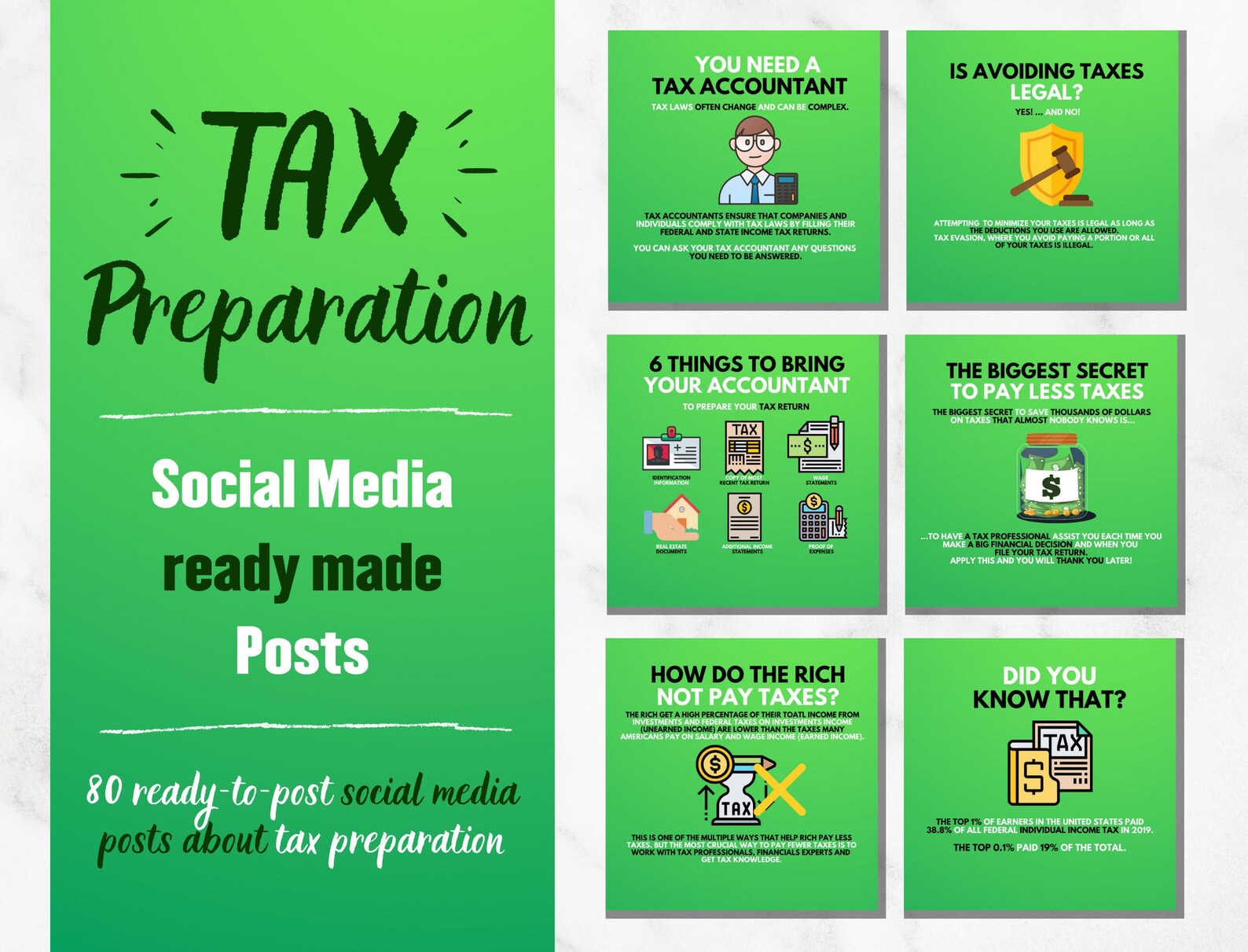 80 Tax Preparation Infographics Instagram Tax Preparation - Etsy