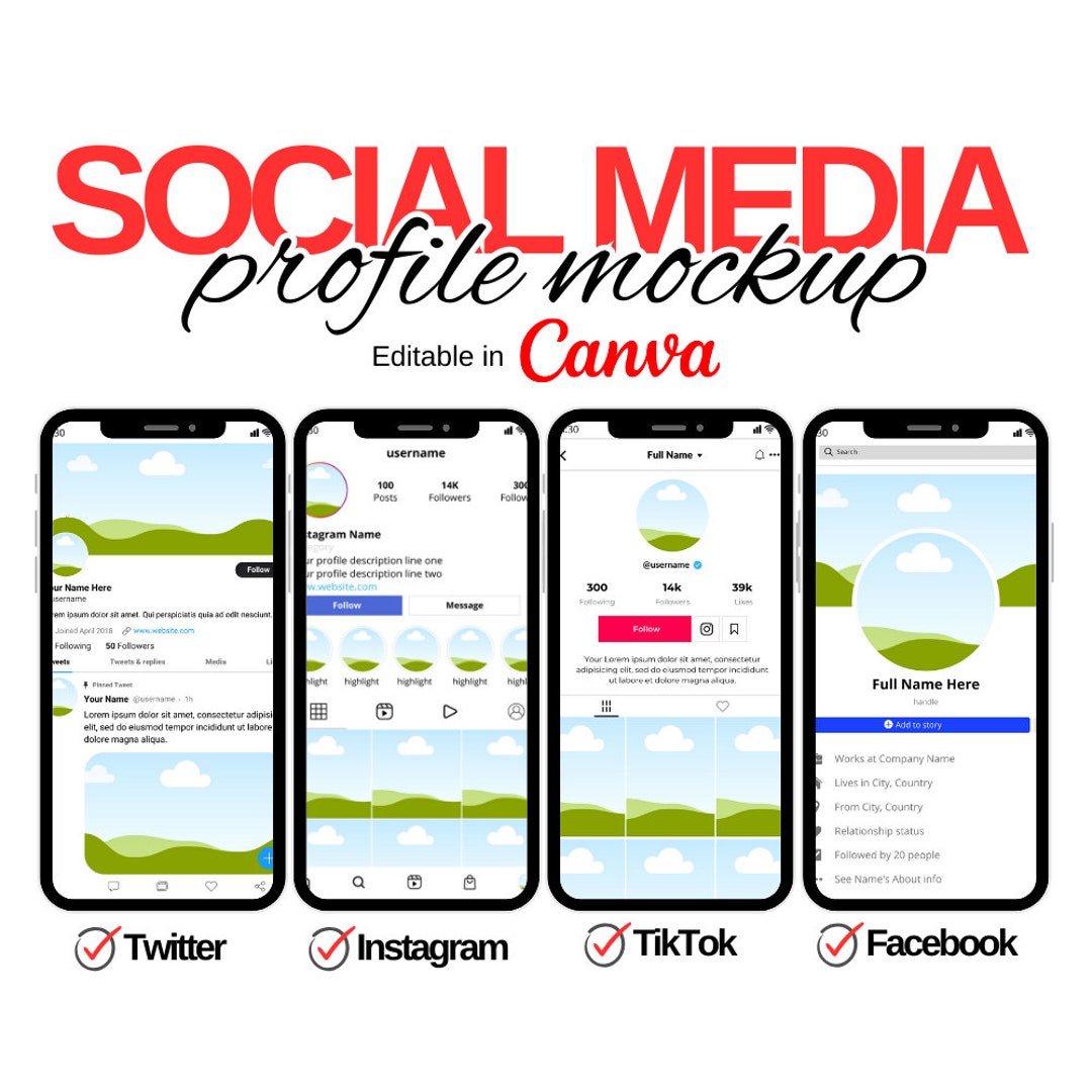 Instagram Profile Mockup, Instagram Mock up Template, Social Media ...