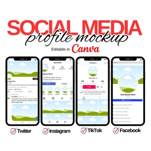 Social Media Mockup Templates, Instagram Profile Mockup, Instagram Mock ...