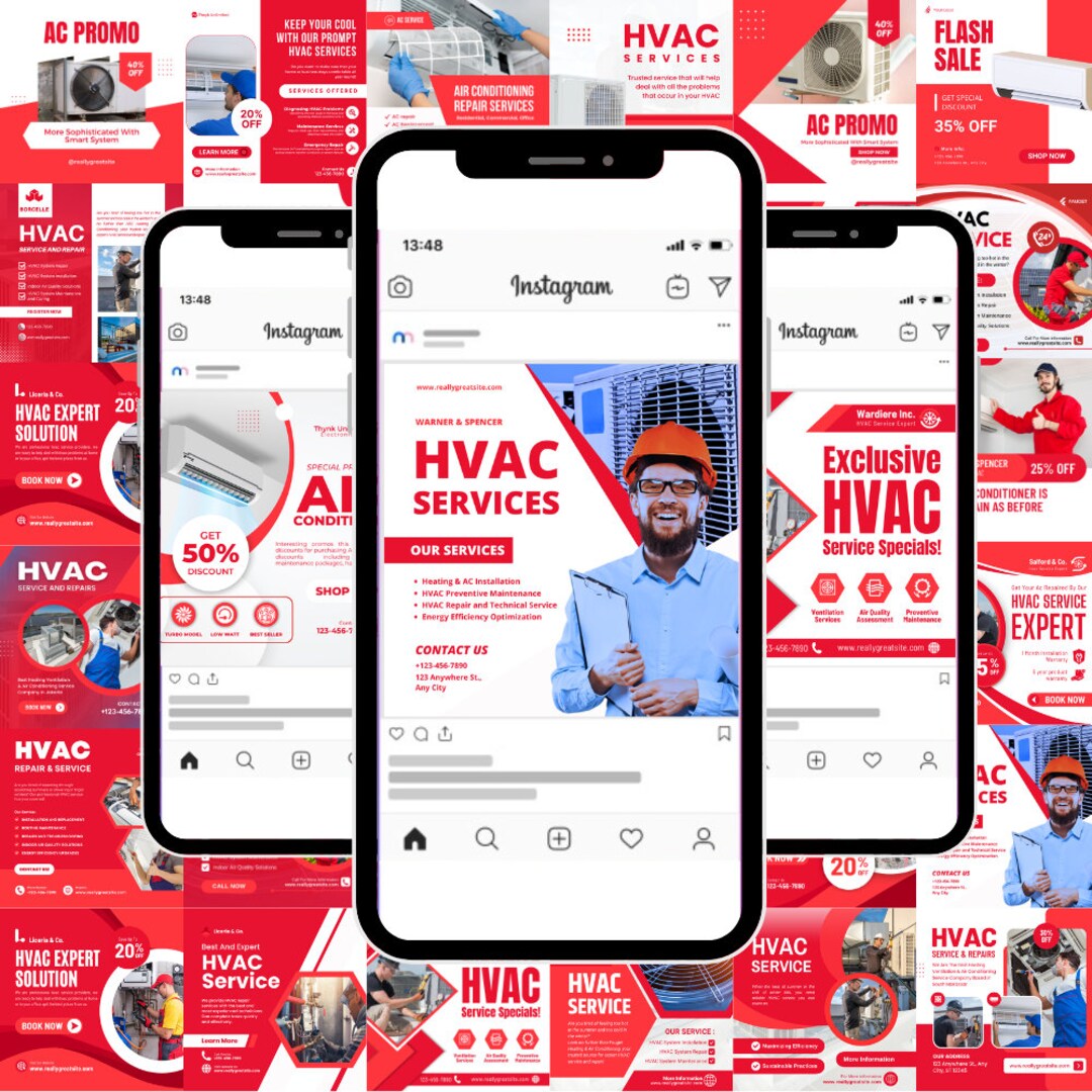 HVAC Templates, Hvac Social Media Posts, Hvac Advertisement, Hvac ...