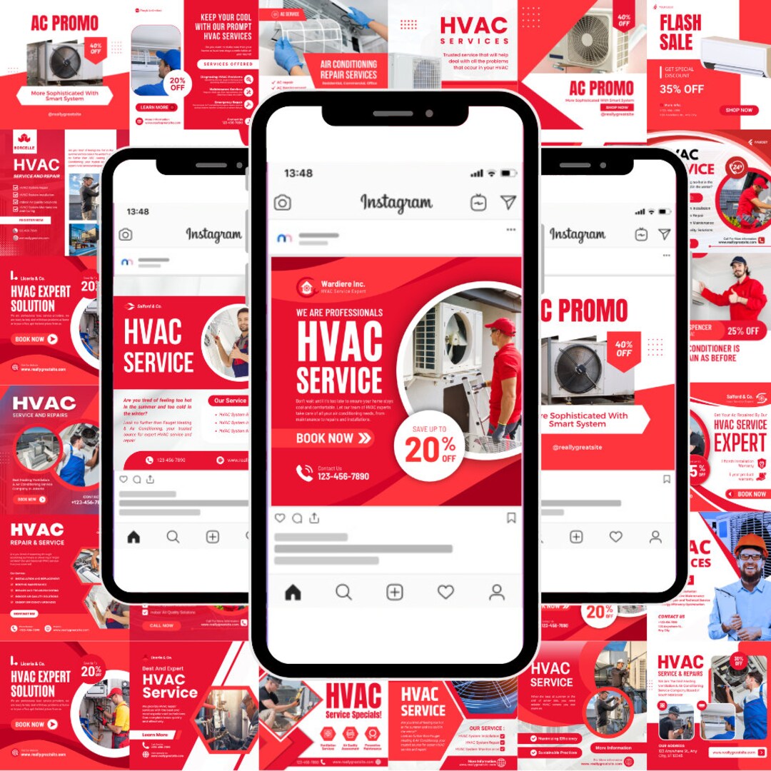 HVAC Instagram Post, Hvac Social Media Templates, Hvac Advertisement ...