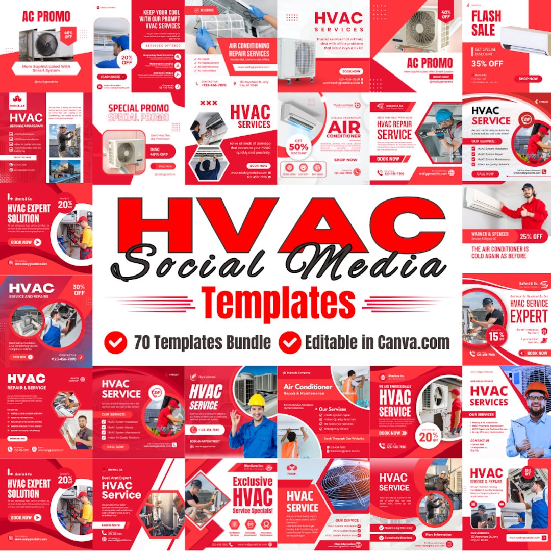 HVAC Templates, Hvac Social Media Templates, Hvac Posts, Hvac Social ...