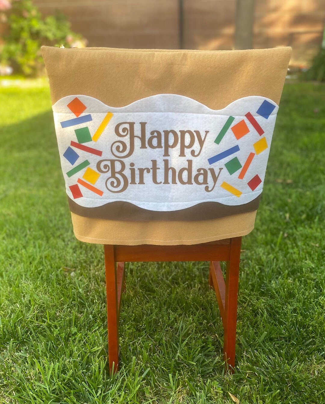 S'mores Happy Birthday Chair Cover - Etsy
