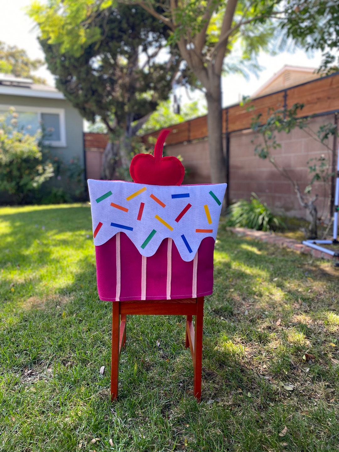 Fuchsia Cupcake Chair Cover - Etsy