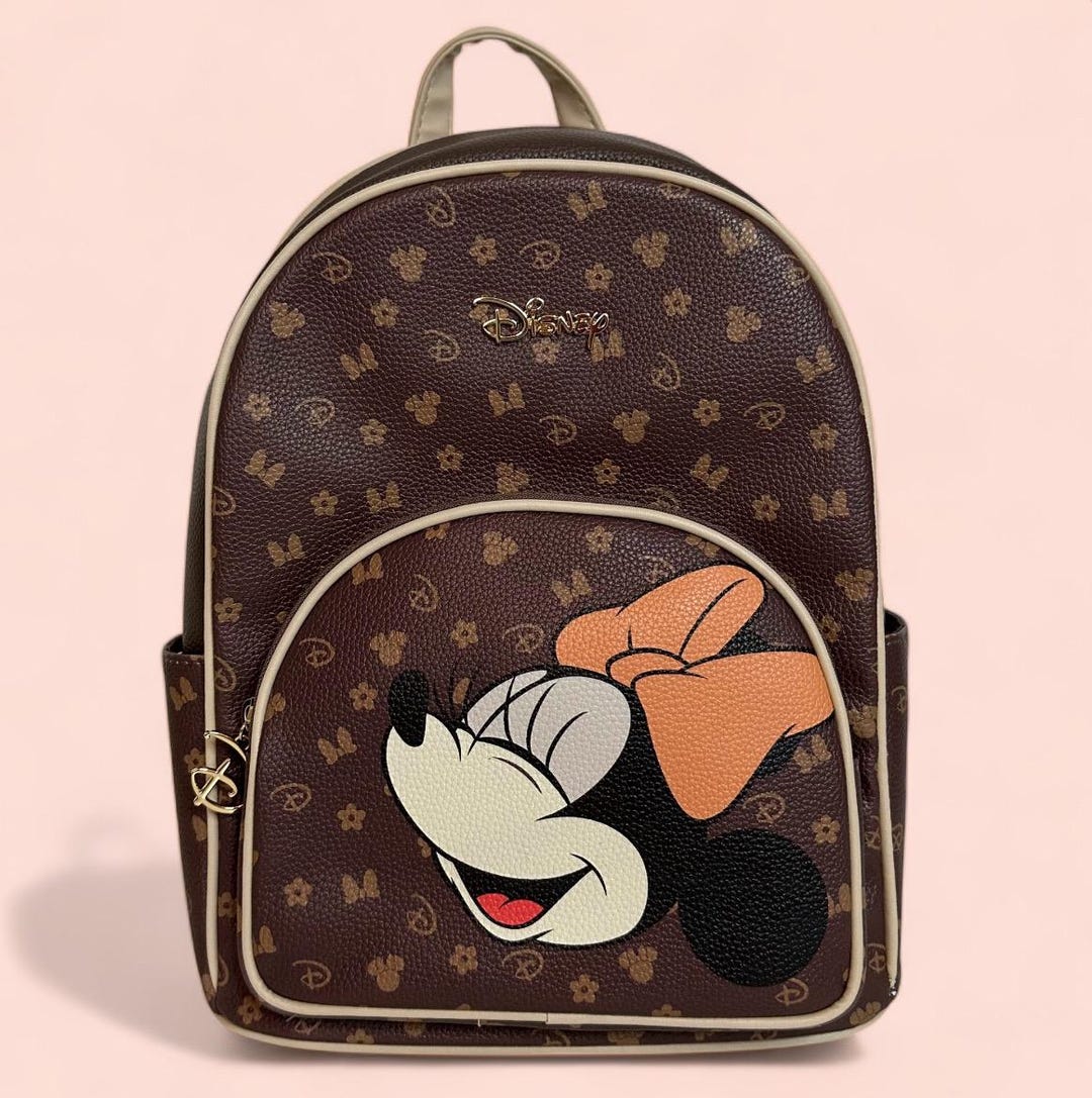 Mickey Mouse Medium Pebbled Leather Backpack Disney Bag - Etsy