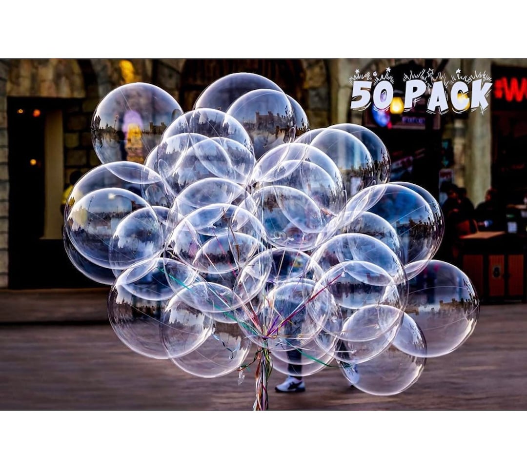 50 Pack BOBO BALLOONS 20 INCH, Bubble Balloons, Clear for All Occasions ...