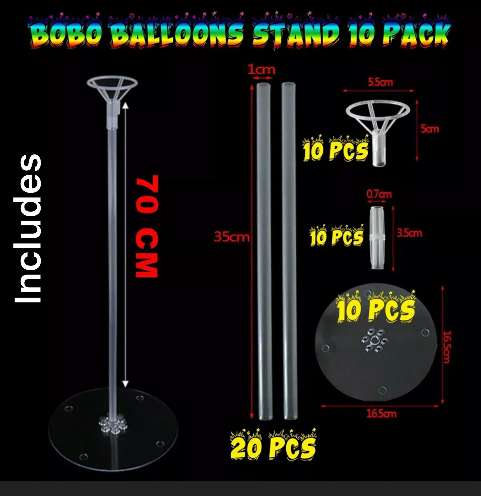 10 Pcs Color Led OR White Led Bobo Balloon With Led Lights Bobo ...